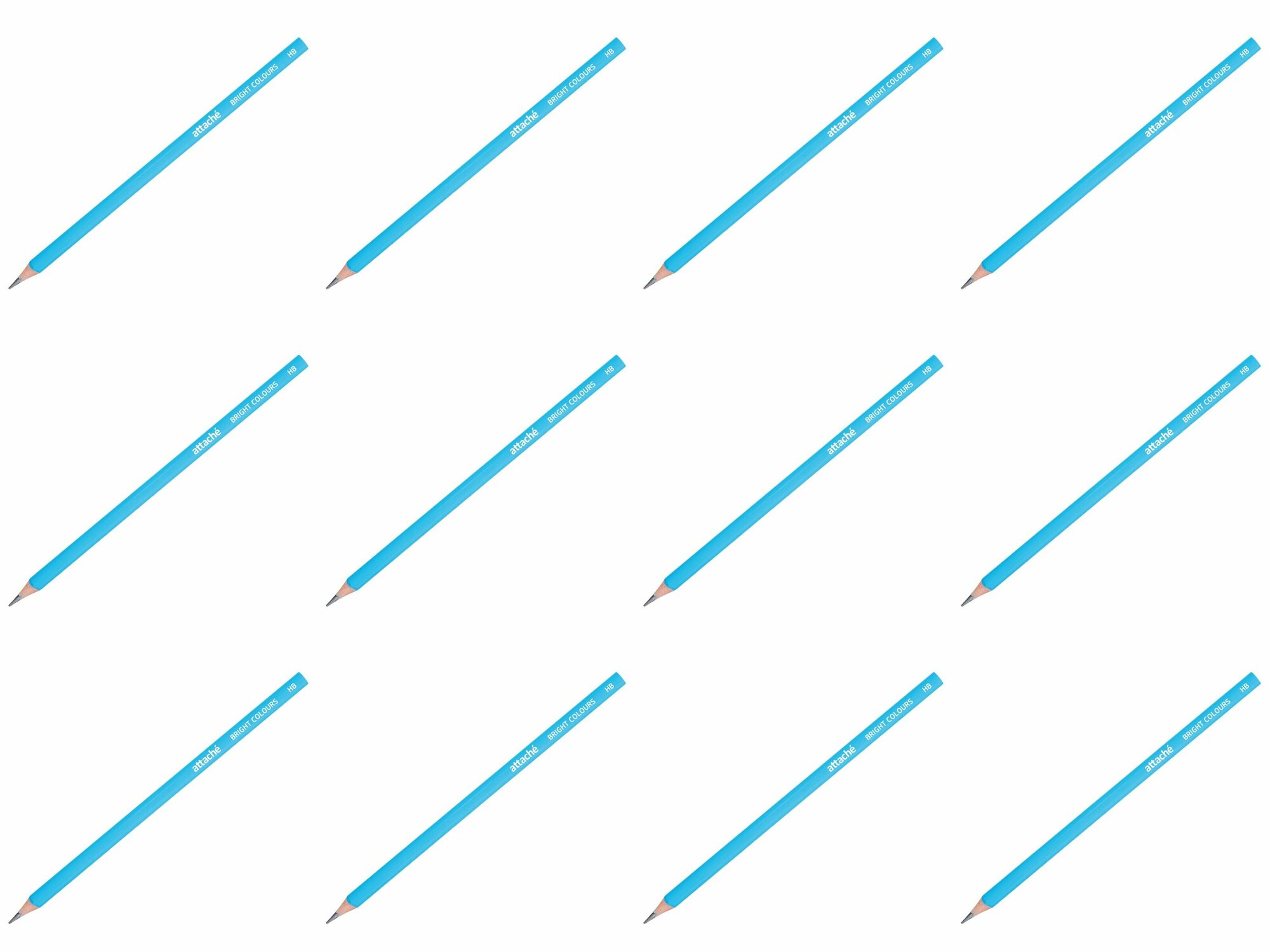Attache Карандаш чернографитный Bright colors, HB, голубой корпус, 12 шт