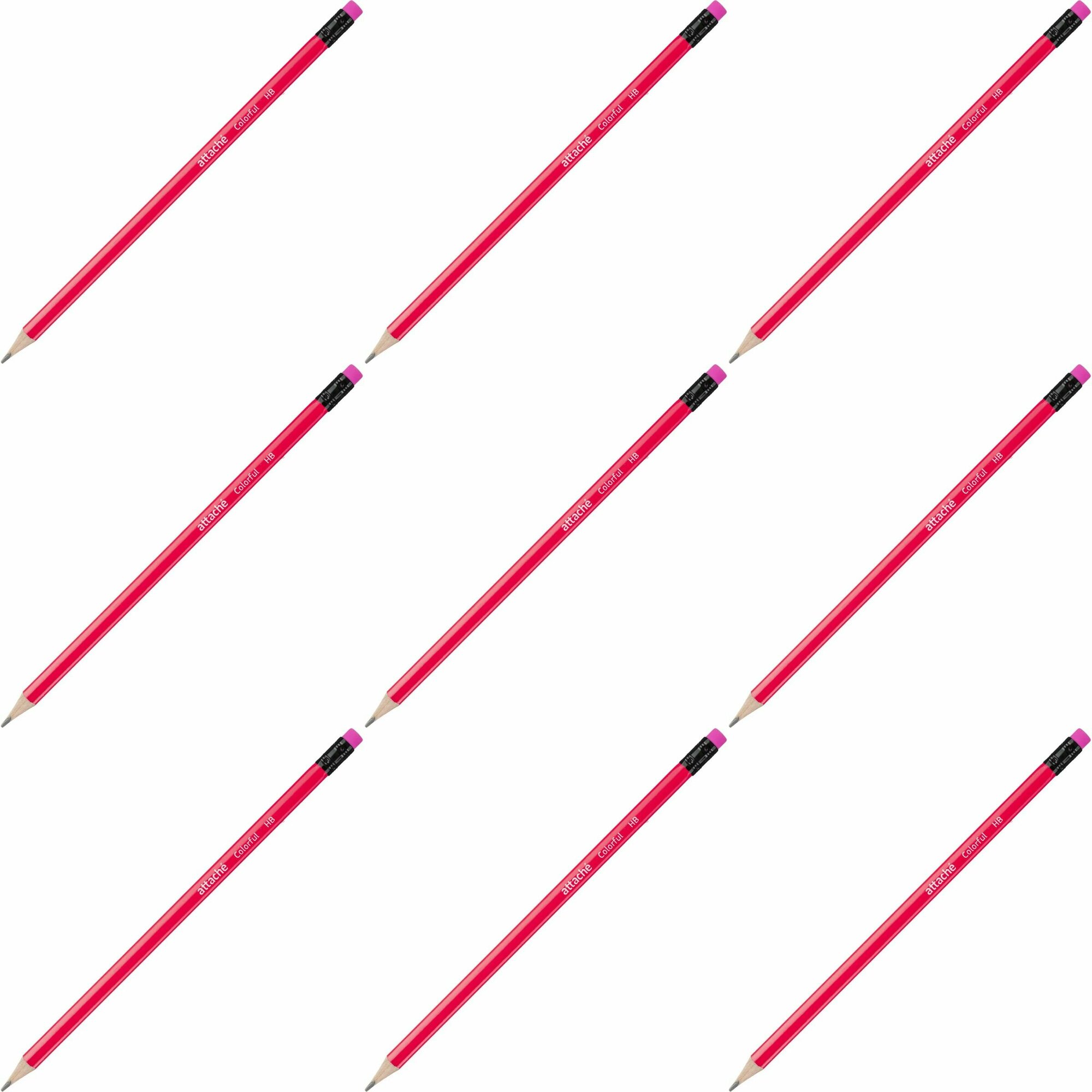 Attache Карандаш чернографитный Colorful! HB, 9 шт