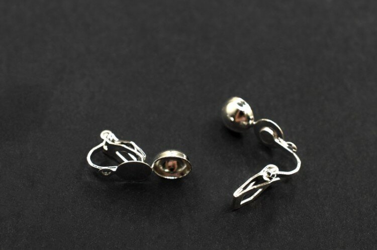 Основа для клипс 16х6мм, диаметр 6мм, цвет серебро, сплав металлов, 21-164, 1 пара