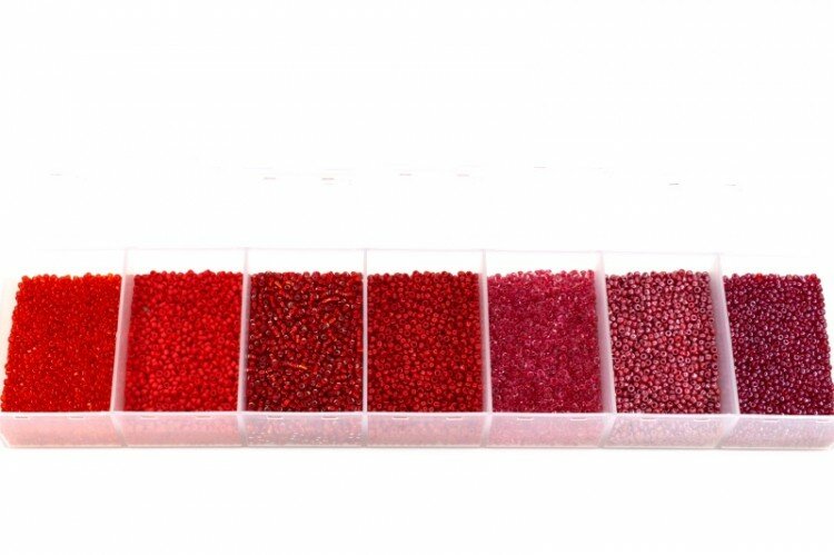 Бисер для рукоделия / бисероплетения / вышивания, набор бисера 12/0, 59-038, 7 цветов