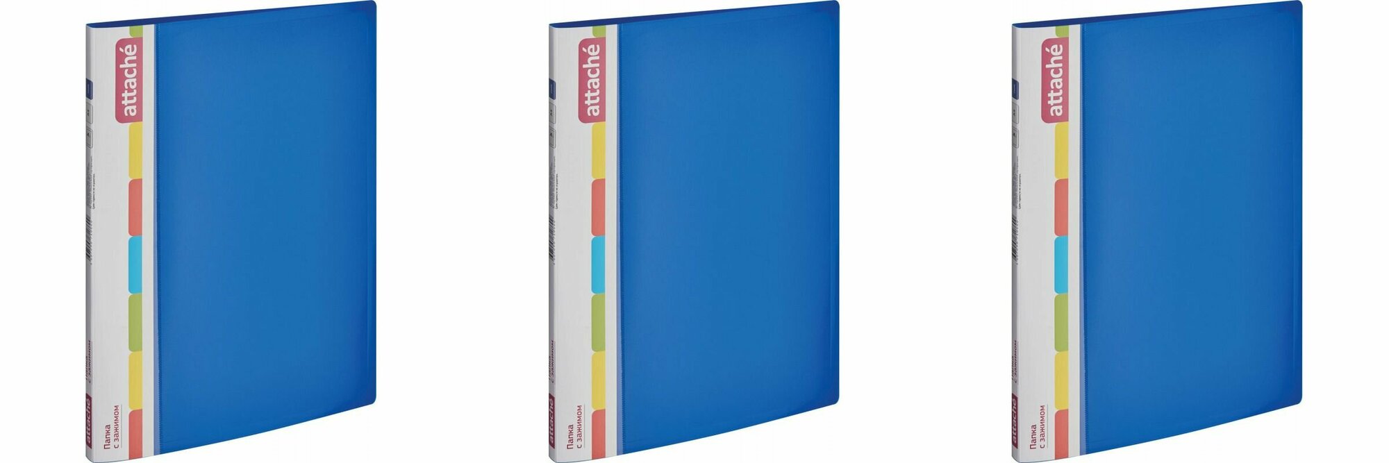 Attache Папка с зажимом F611/07, 17 мм, синяя, 3 шт/