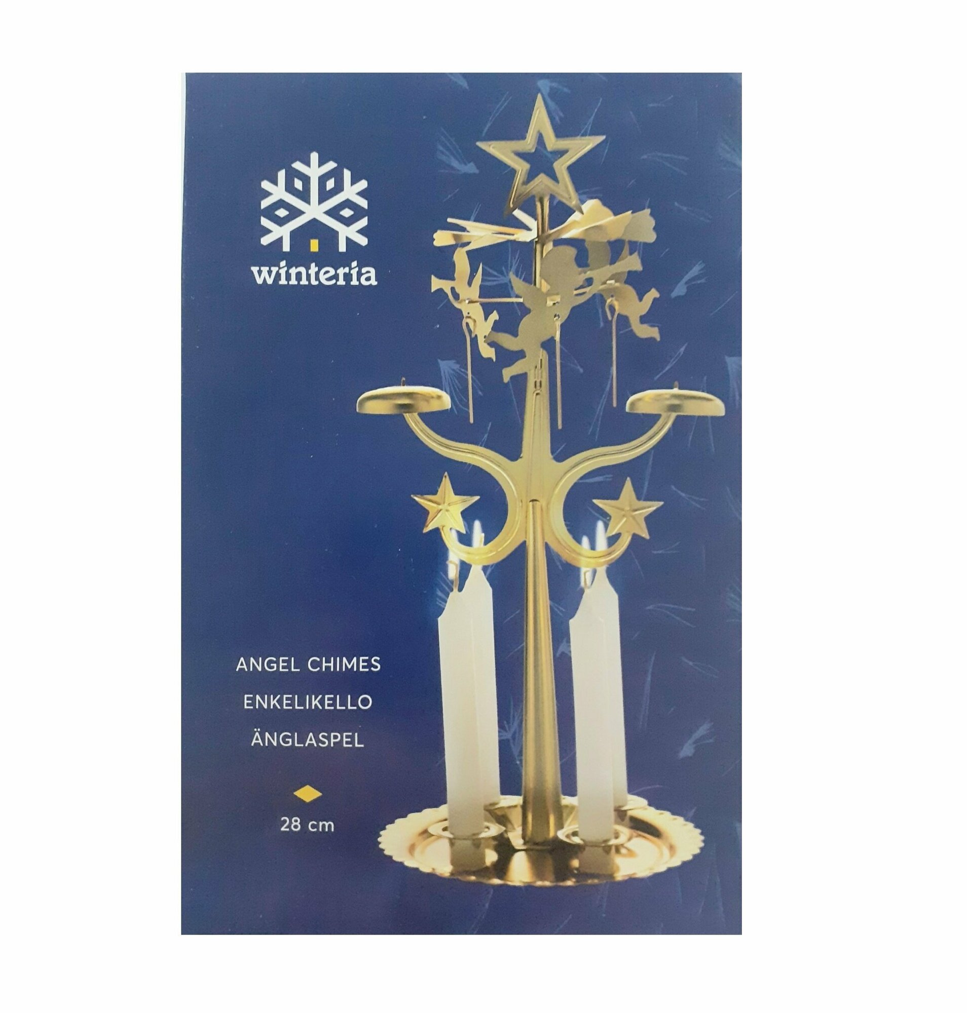 Подсвечник Winteria "Звенящий Ангел", алюминий, золотистый, 28х10 см 10759