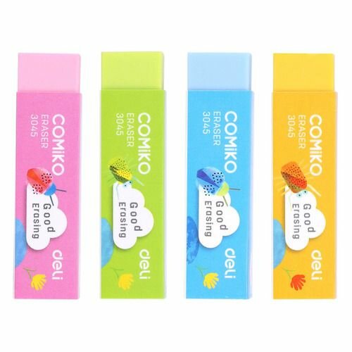 Ластик Deli Color E3045, 60x15x15мм , ПВХ, ассорти