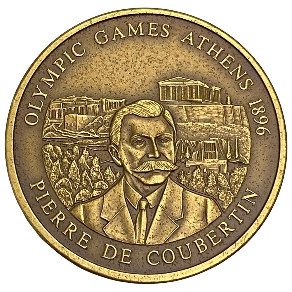 Германия, настольная медаль "100 лет Олипийскому движению. Пьер Кубертен" 1996 г.