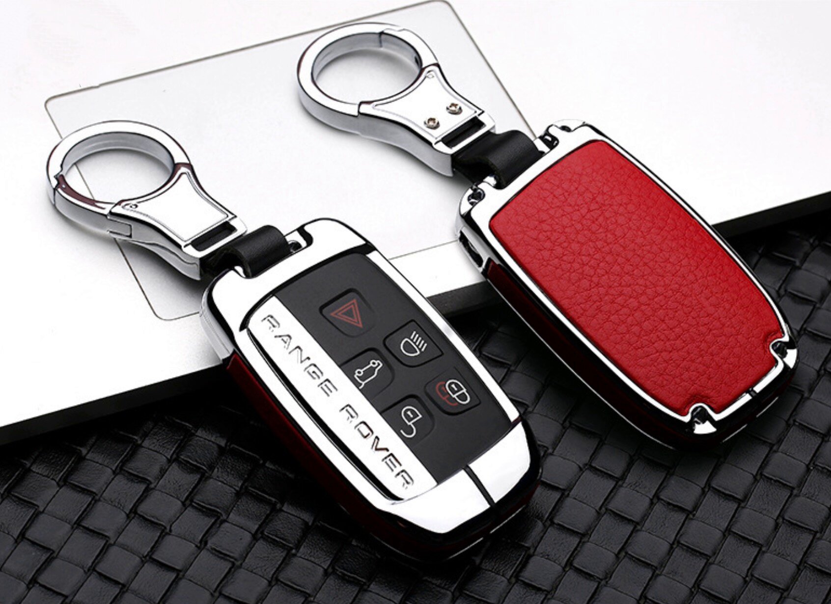 Защитный металлический чехол для интерактивного смарт авто ключа Jaguar Ягуар Ленд Рендж Ровер Land Rover Range Rover Sport Velar Evoque Discovery .