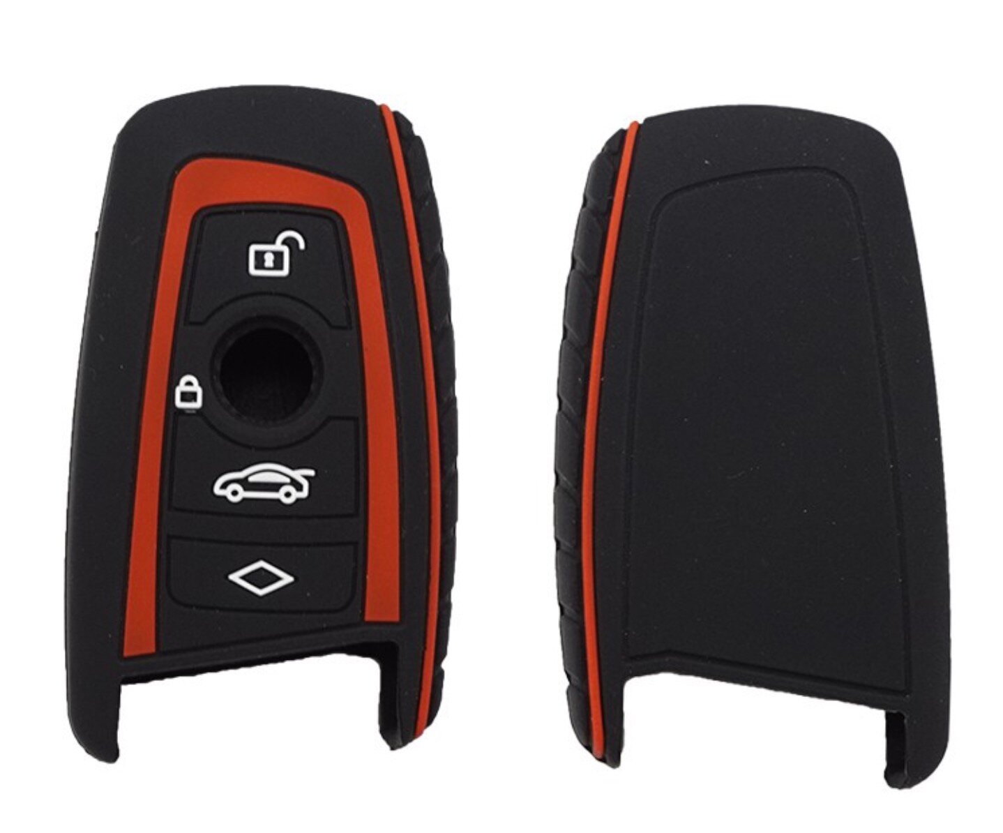 Силиконовый черно-красный чехол MyPads M-267579 для автомобильного ключа (пульта дистанционного управления) BMW F10 F20 F30 F25 F34 F36 X3 M235i X4.