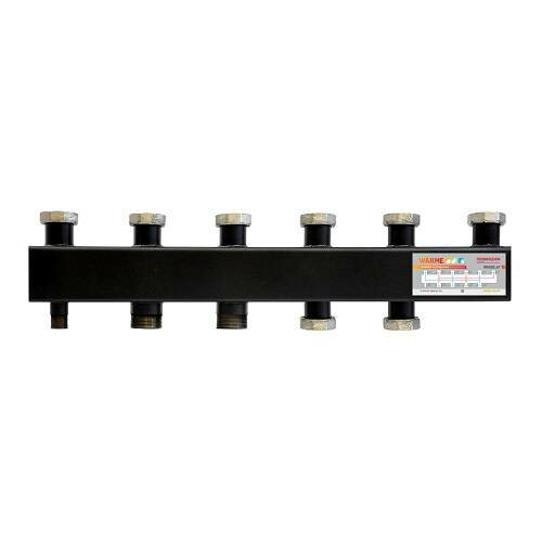 Коллектор котельной разводки WARME WKS85 - 1"1/2 НР на 3+1 контур 1"1/2 НГ (до 85кВт, черная сталь)