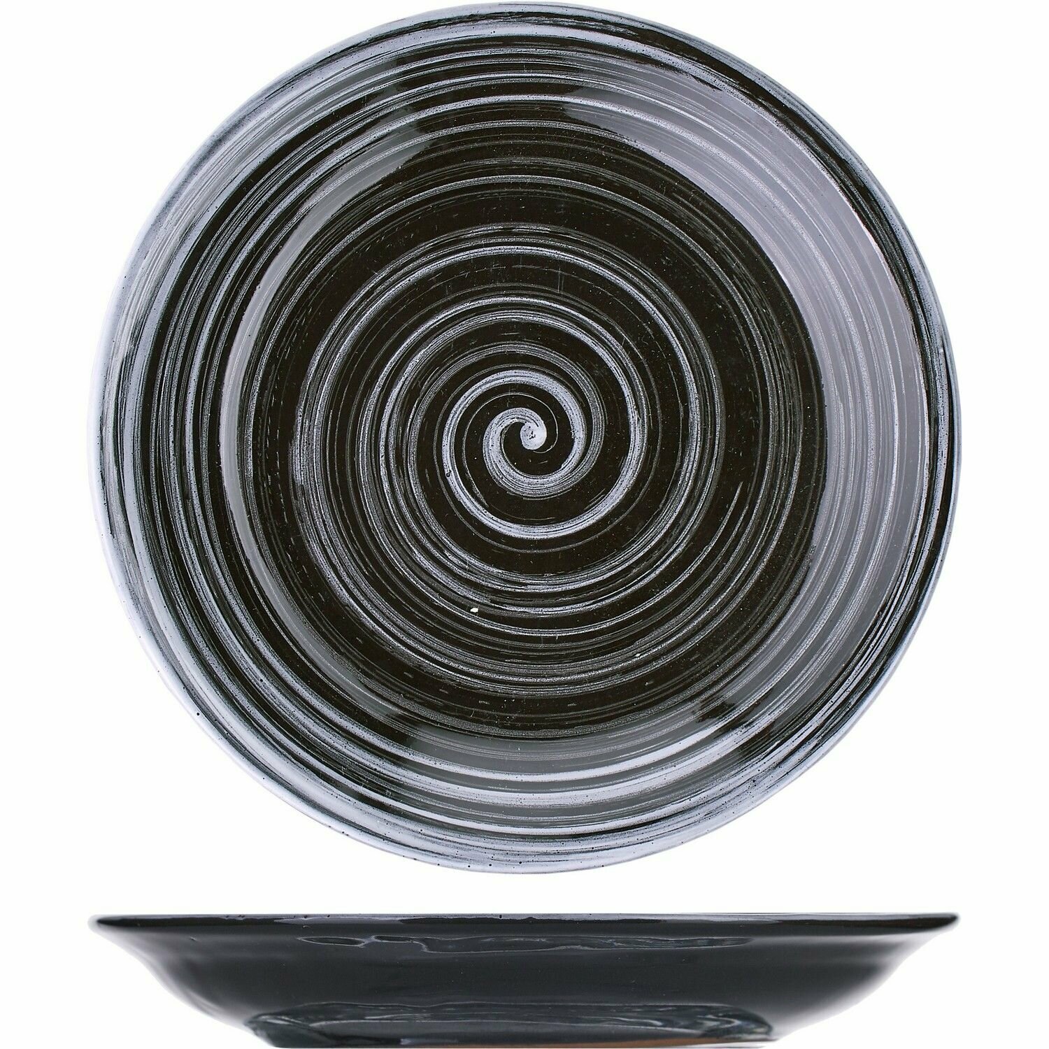 Блюдце Борисовская Керамика Маренго 115х115х25мм, керамика, серый, 1 шт.