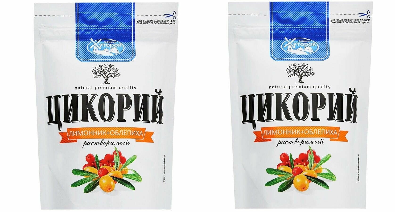 Цикорий Бабушкин Хуторок, с облепихой и лимонником, растворимый, 100 г, 2 уп