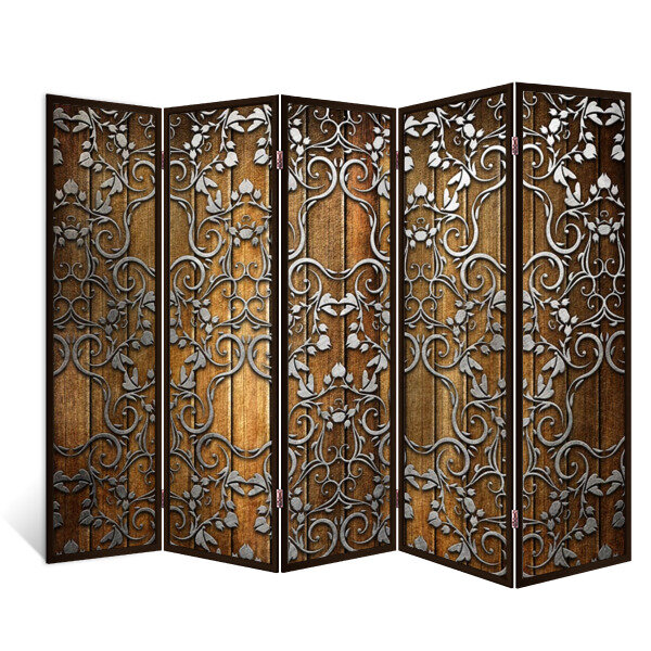 Ширма перегородка Баронство 5 створок венге 176х230 см
