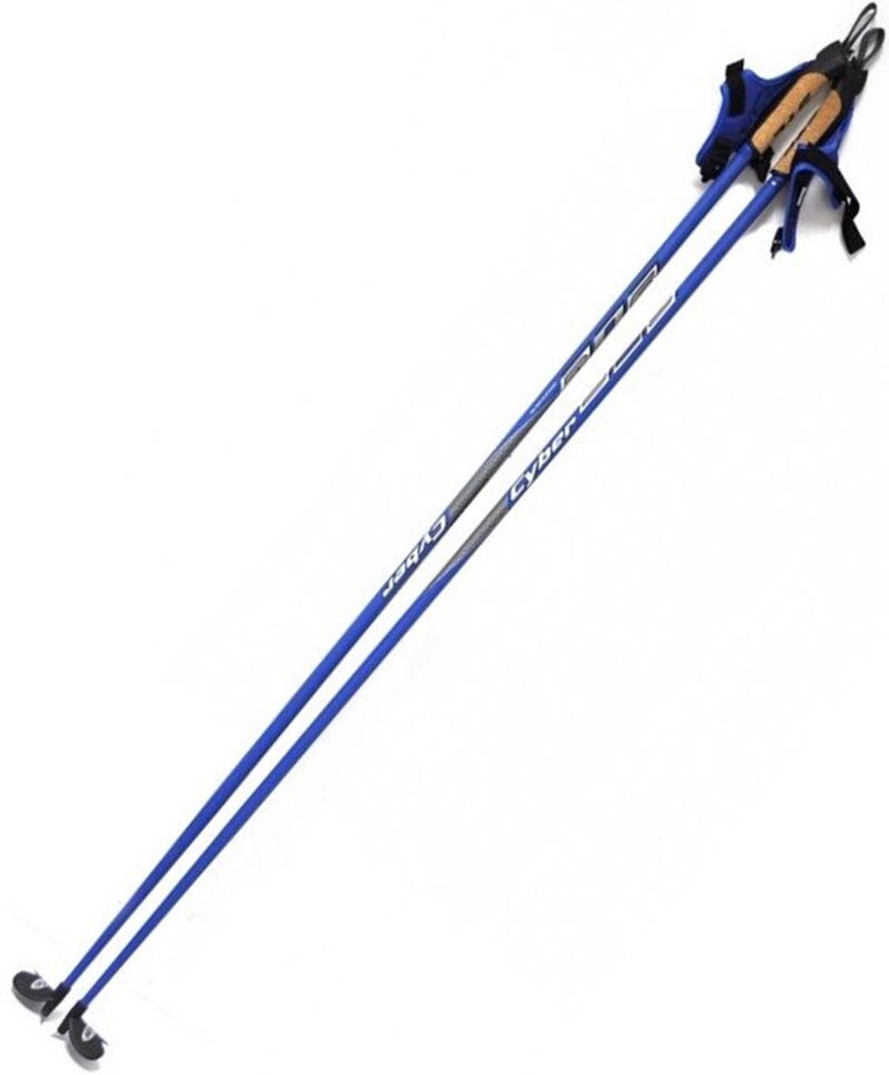 STC Палки лыжные гоночные STC CYBER (карбон 60/стекло 40) (Blue, 135 см.)