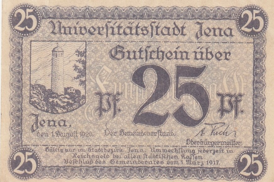 Германия (Веймарская Республика) Йена 25 пфеннигов 1920 г.
