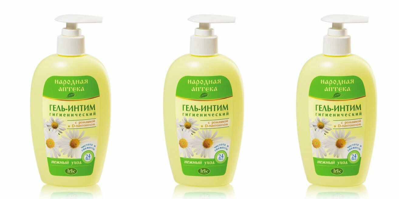 IRIS гель-интим народная аптека ромашка D-пантенолом 250мл,3 шт