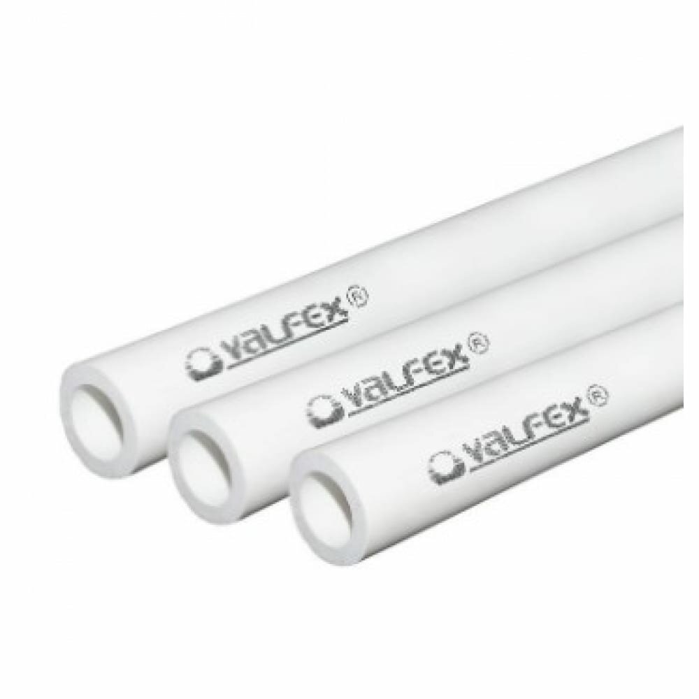 Труба VALFEX PP-R белая, 20х3.4 мм, 2 м, Т 80°С Ру20 SDR6 101020202 033-2461