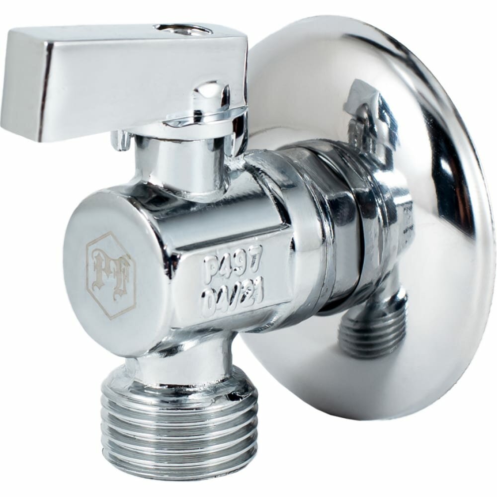 Угловой шаровой кран PROFACTOR PF CHROME ручка флажок, н/н 1/2 дюйма х 1/2 дюйма PF BAV 354, 10мм