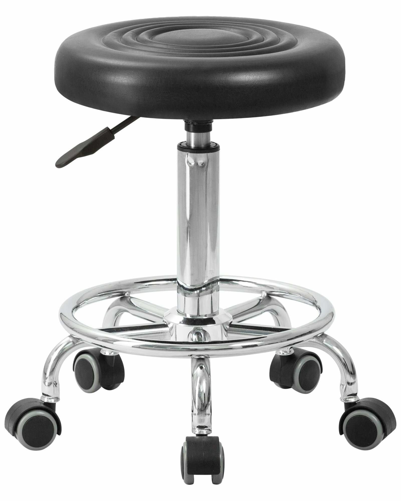 Табурет мастера DOBRIN BILLY, LM-3051, цвет сиденья чёрный, цвет основания хромированная сталь