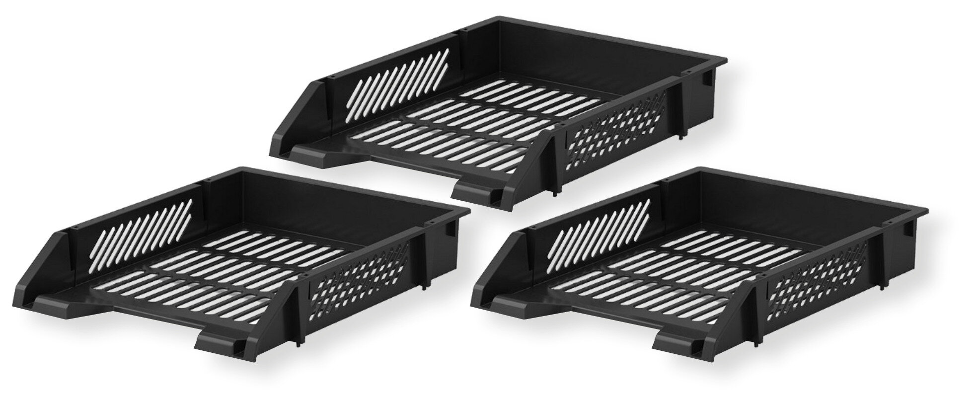 Лоток Erich Krause, сетка, черный (комплект 3 штуки)