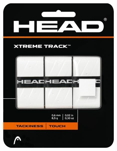 Овергрипы Head Xtreme Track Grip, намотка для теннисной ракетки 0.6 мм, 3 шт, белый