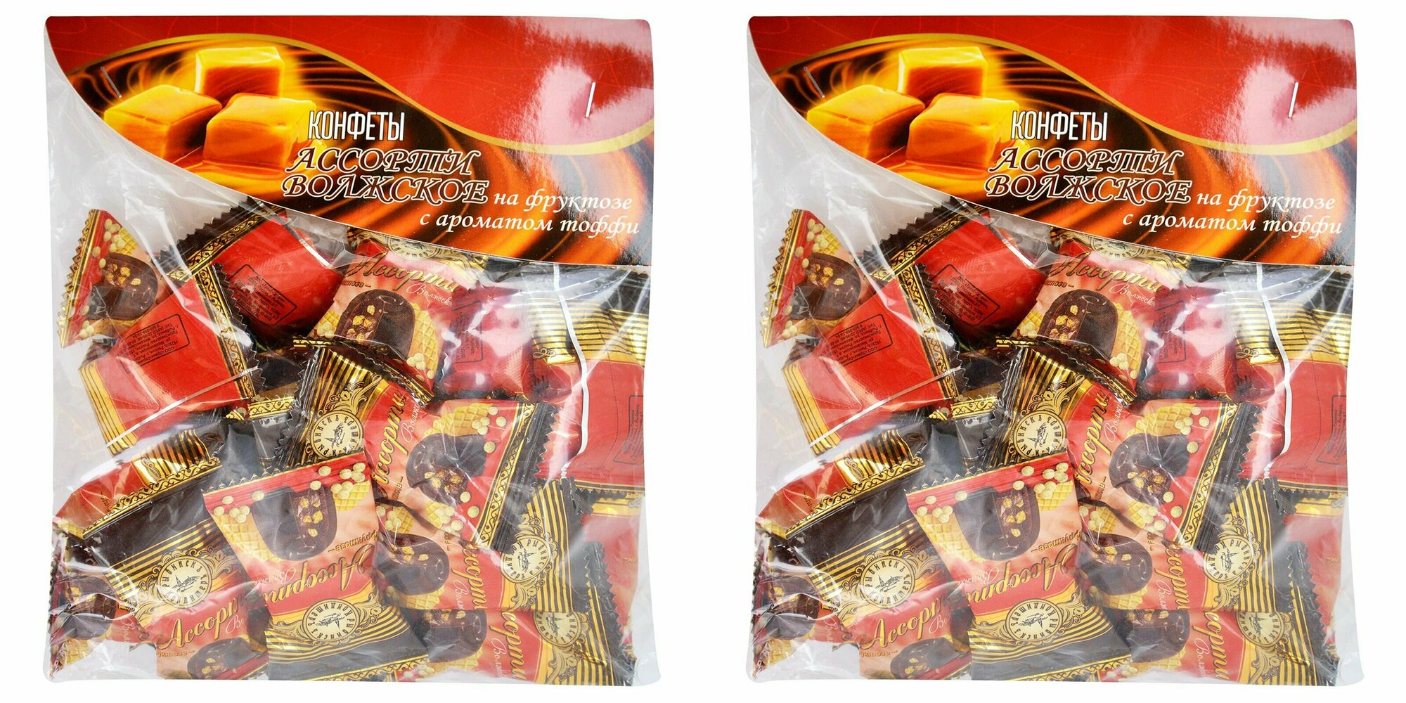 Конфеты Шугарофф, Ассорти Волжское, с ароматом Тоффи, 180 г, 2 уп