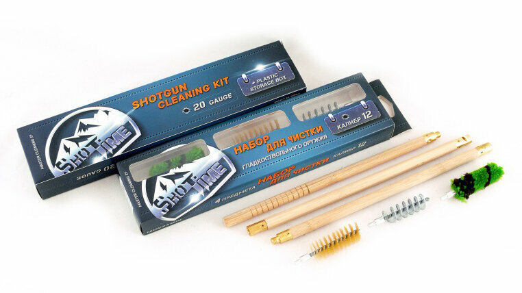 Набор для чистки 12 калибр, деревянный шомпол, ShotTime