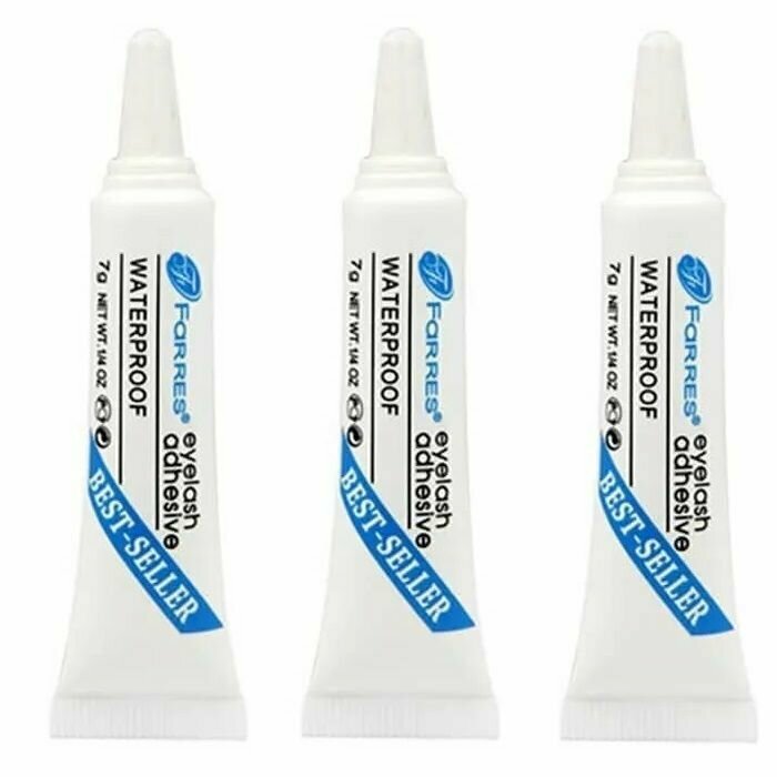 Farres cosmetics Клей для ресниц и пучков SDA001-W, белый, 7 г, 3 штуки