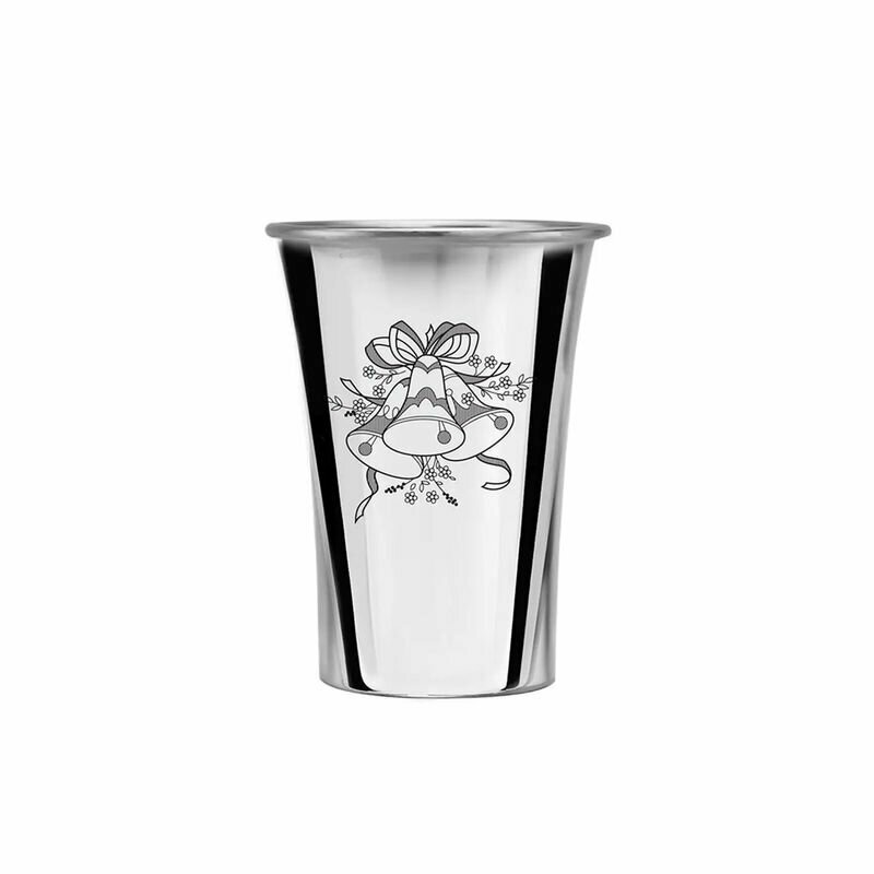 Кольчугинский мельхиор Стопка медная посеребренная позолоченная "Колокольчики" (КМ617СТ02)