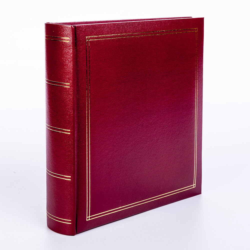 Фотоальбом 10x15 на 200 фото кармашки с полями для записи, цвет красный