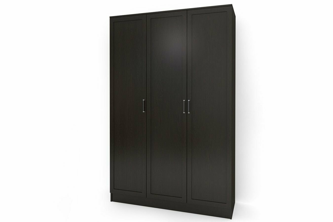 Шкаф распашной для одежды МногоМеб Стайл-3 3-дверный 140х55x220 венге, рамка квадро МДФ