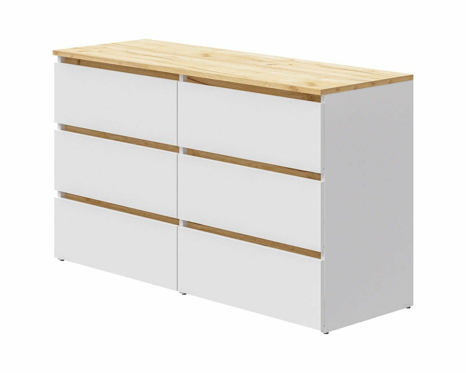 Комод К-30, Белый/Дуб крафт золотой