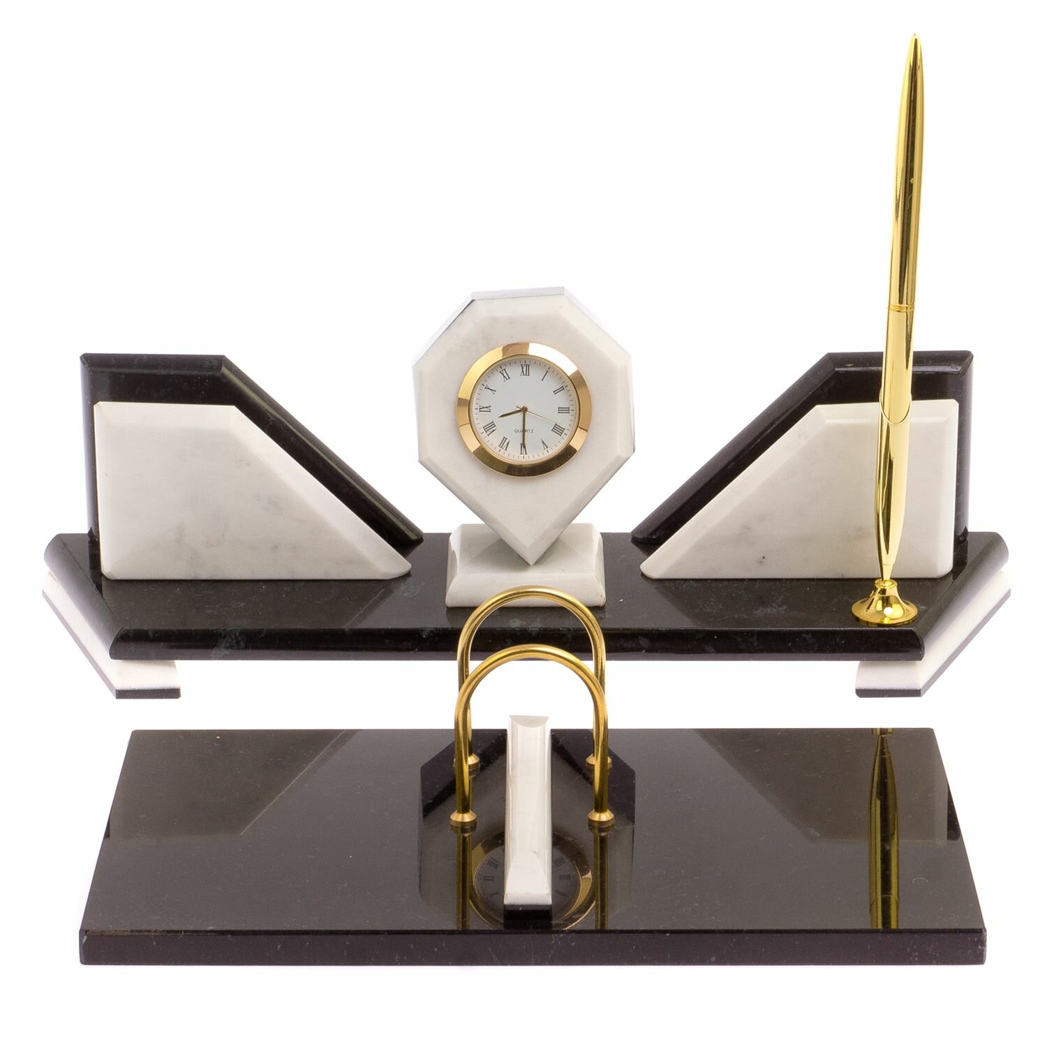 Настольный набор из камня "Эталон" белый мрамор 126284