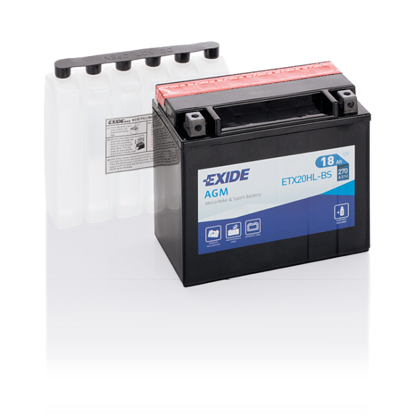 Аккумулятор мото EXIDE ETX20HL-BS YTX20HL-BS 175x87x155