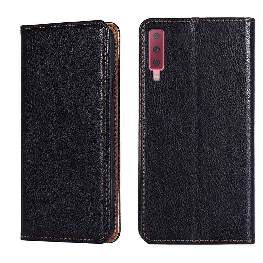 Чехол-книжка MyPads для Samsung Galaxy A7 (2018) / Самсунг А7 2018 (черный)