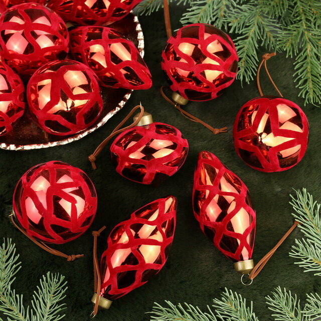 Елочные шары Брескенс 8-12 см, 12 шт, стекло, Winter Deco, 19039-23168