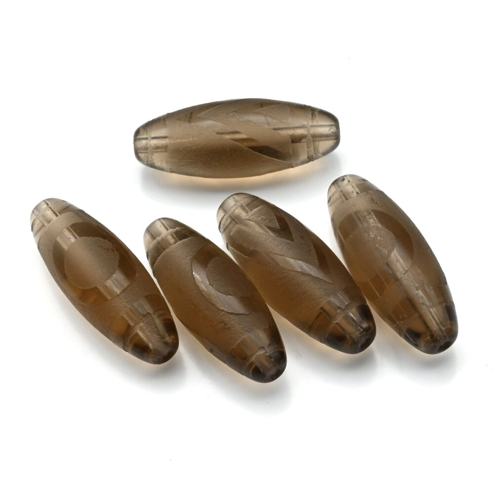 Бусина Дзи "Гора и один глаз" из раухтопаза 10*30мм, 1 бусина .