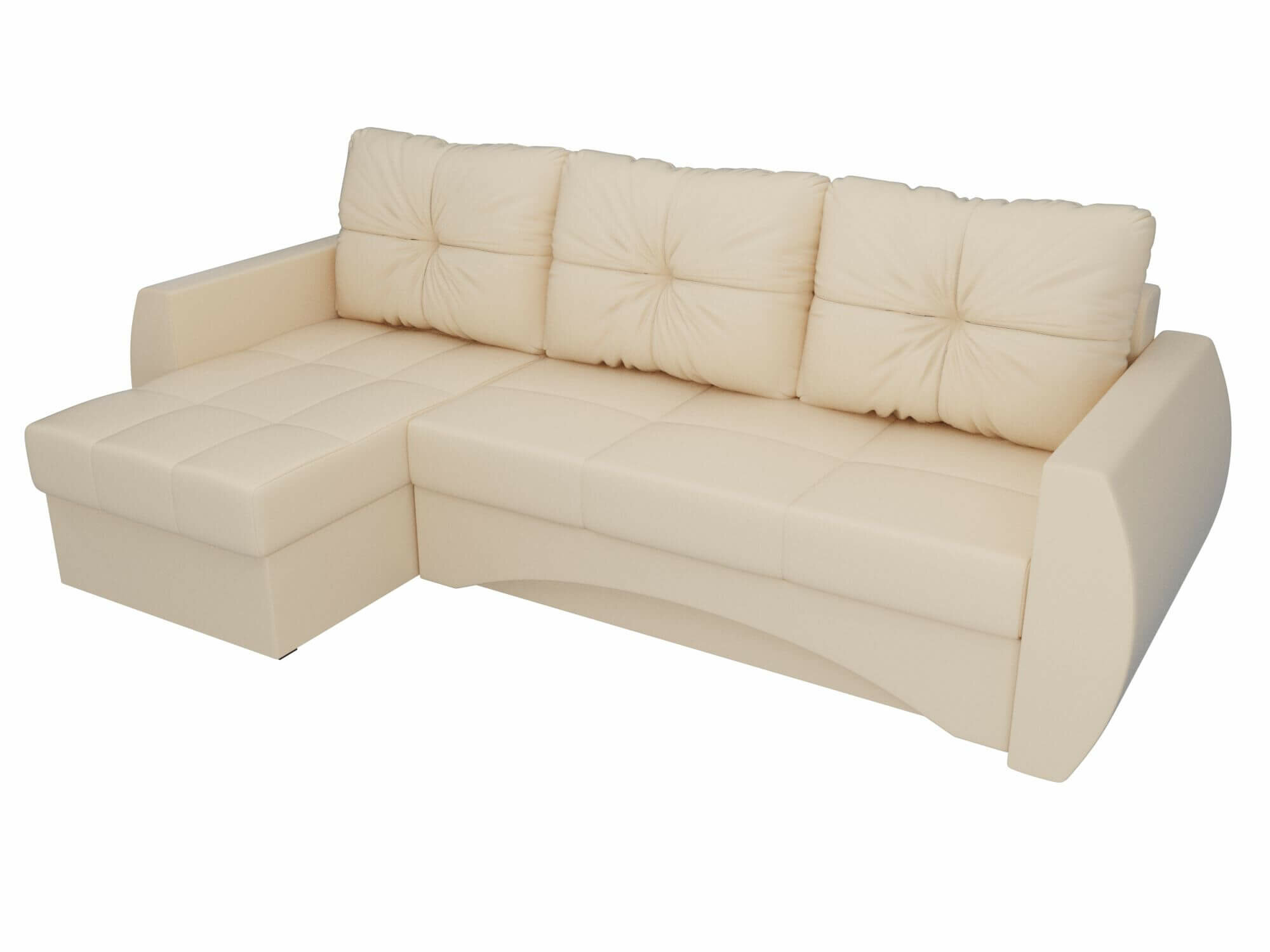 Artum Угловой диван Сатурн эко кожа бежевый левый