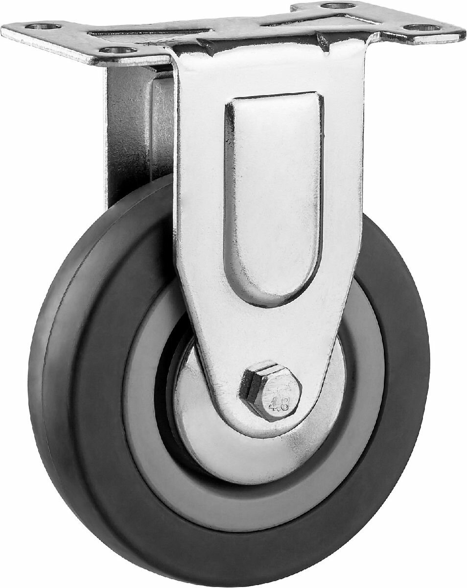 Неповоротное колесо ЗУБР резина/полипропилен d=100 мм г/п 65 кг (30956-100-F)