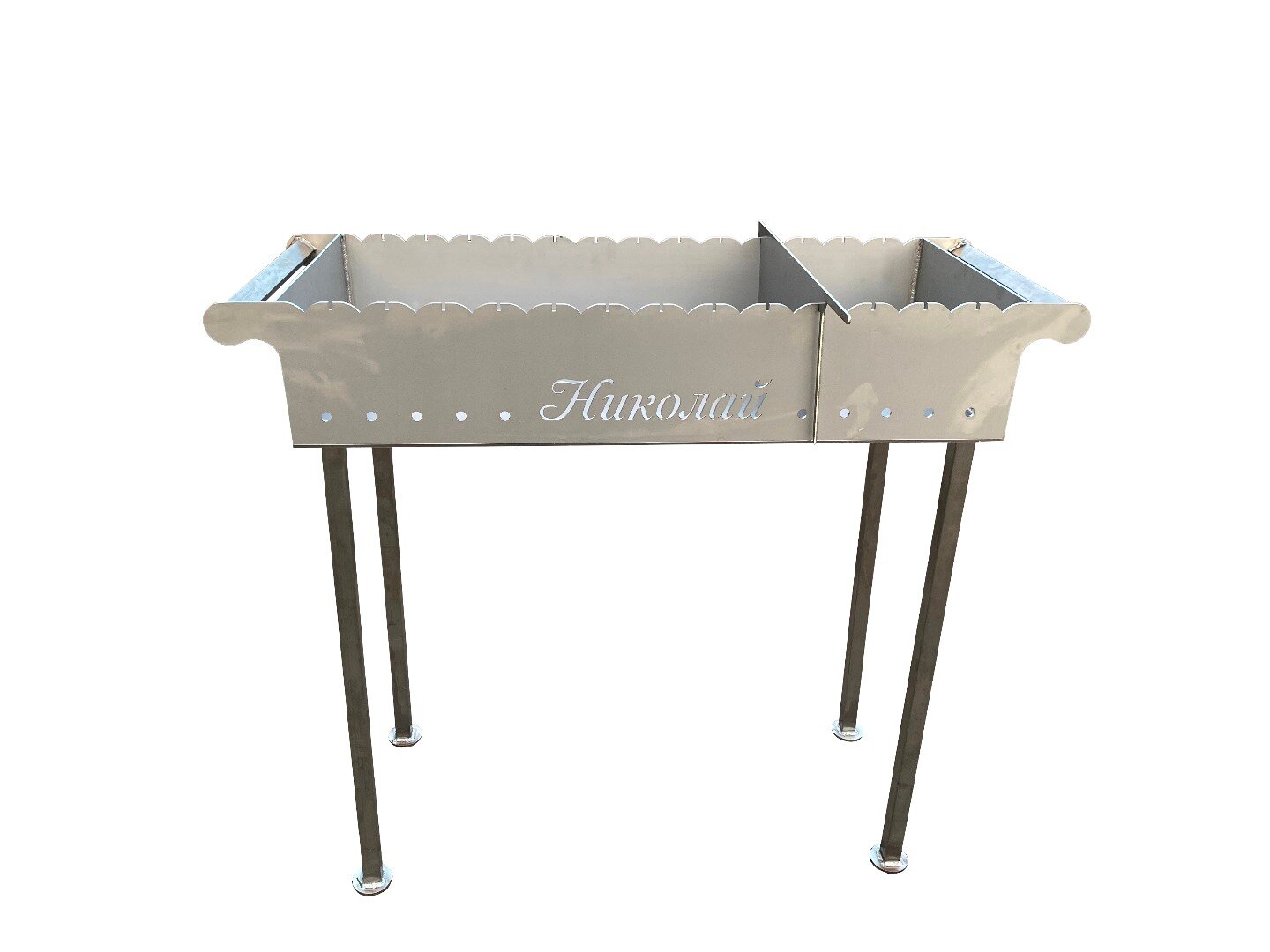 Мангал из нержавейки толщиной 4мм с надписью