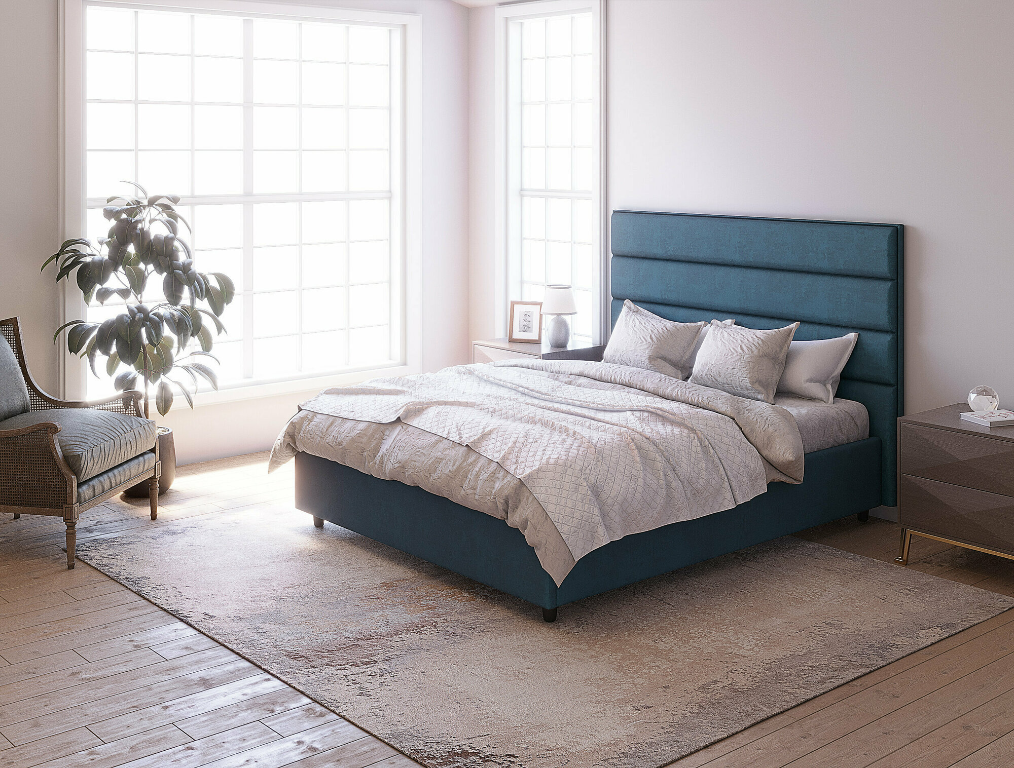 Двуспальная кровать 120х200 с подъемным механизмом, "City" с мягким изголовьем для дома, для спальни, ортопедическое основание, с ящиком для белья. Велюр зеленый Vip 9