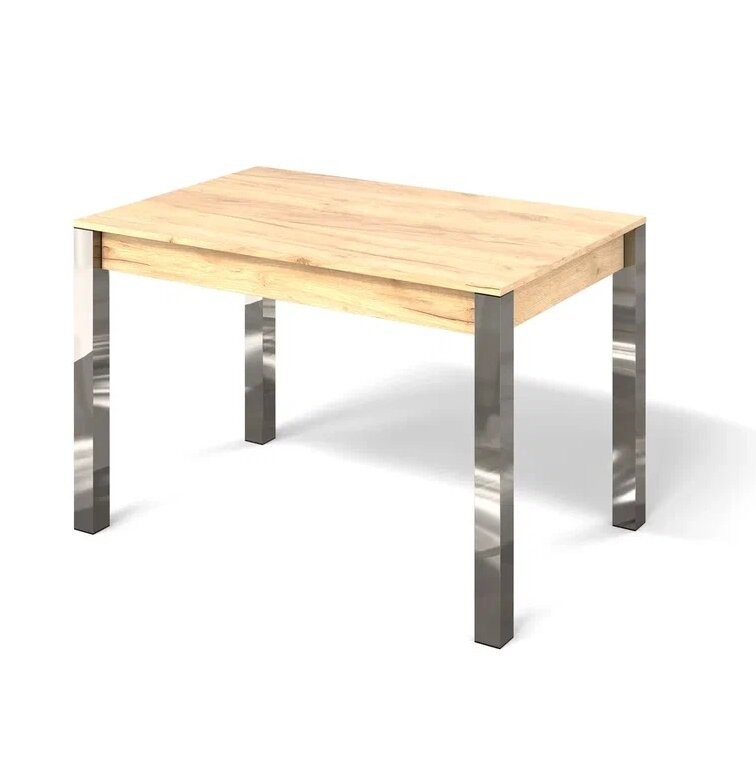 Стол кухонный Betel МИЛАН-1 Н. П ДУБ крафт золотой, хром Н. П Размеры: Высота 756мм Глубина 752мм Ширина 1154мм