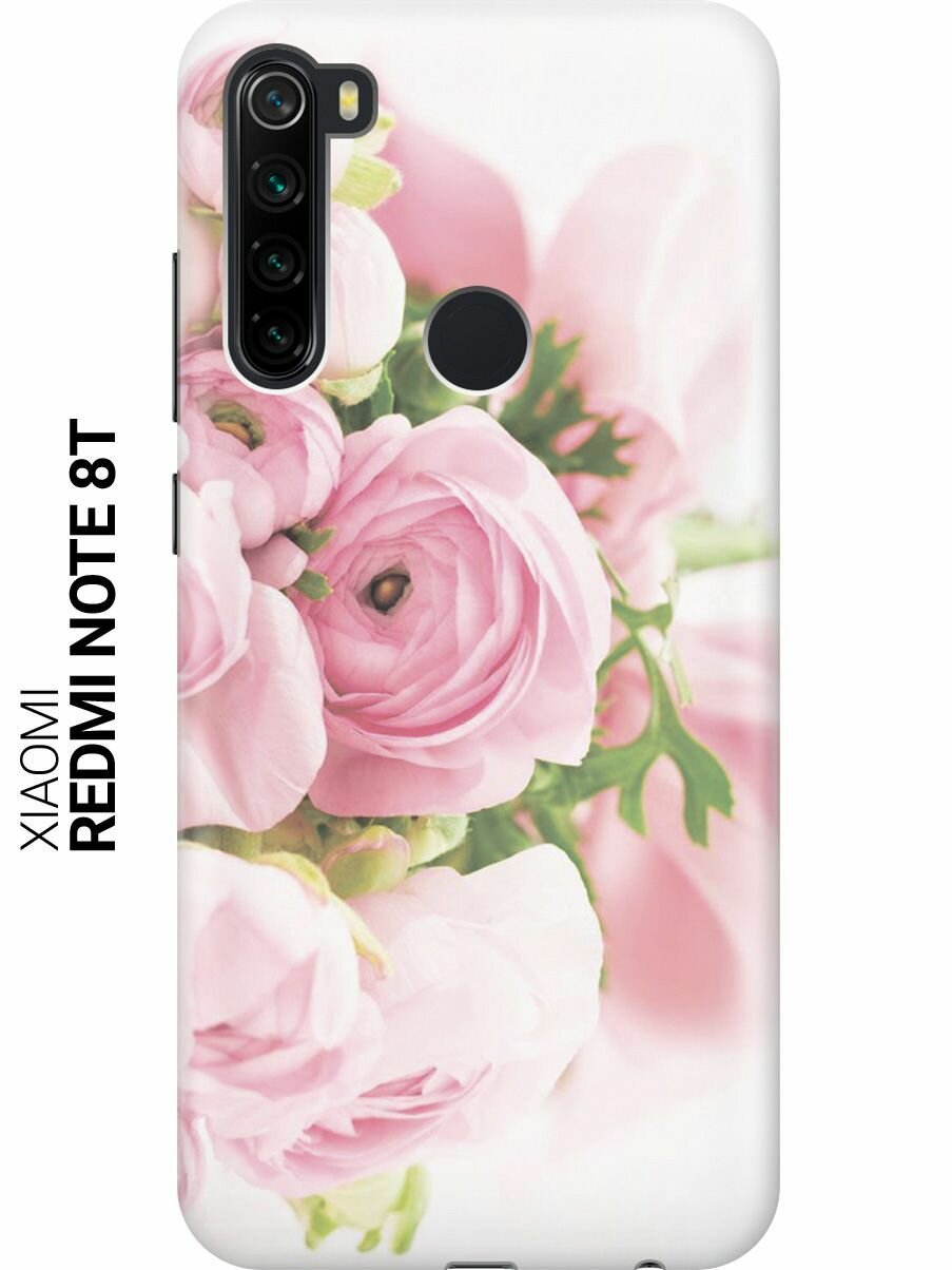 Силиконовый чехол на Xiaomi Redmi Note 8T, Сяоми Редми Ноут 8Т с принтом "Розовые розы"
