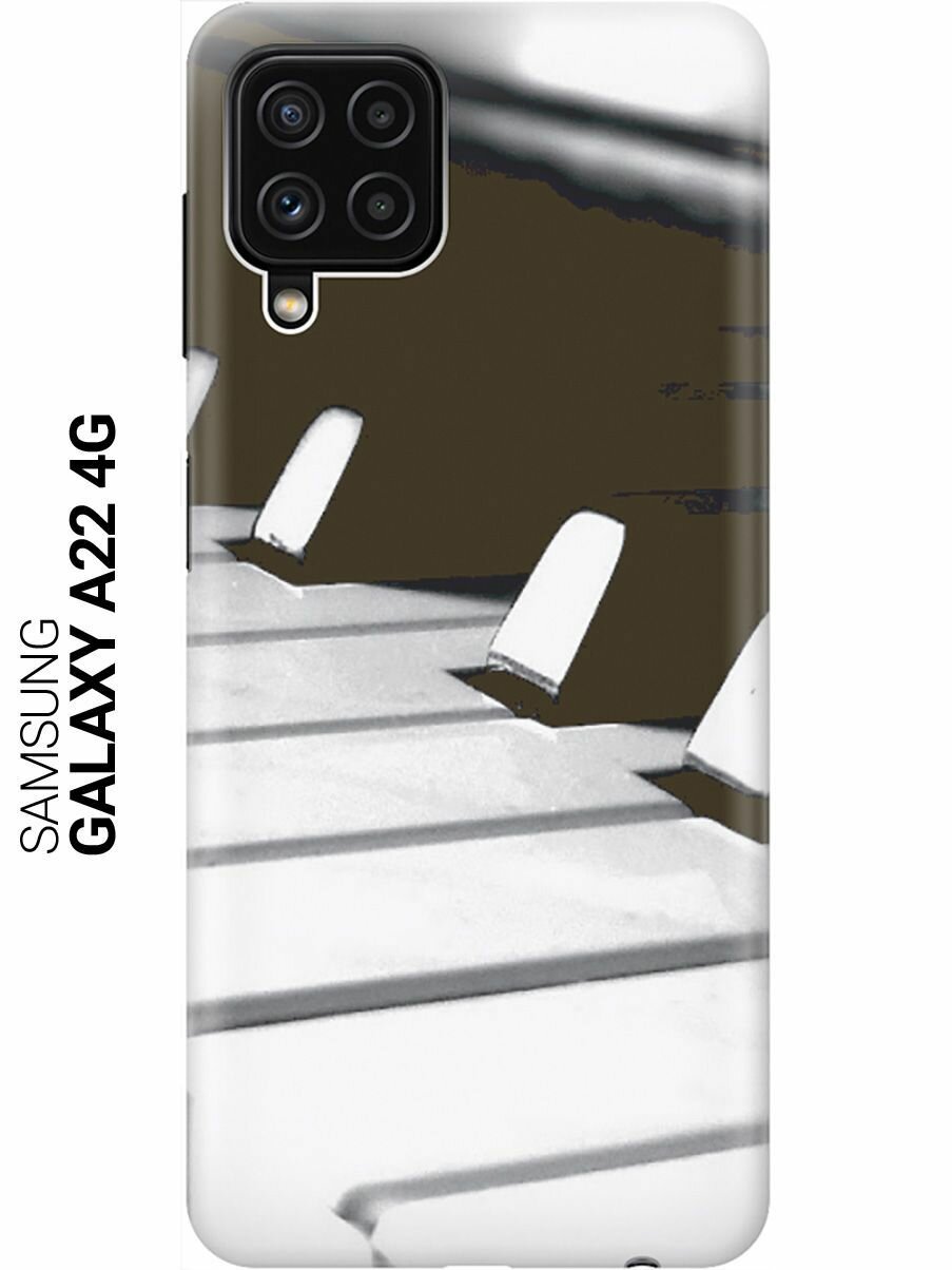 Силиконовый чехол на Samsung Galaxy A22, M32, M22, Самсунг А22, М32, М22 с принтом "Черно-белые клавиши"