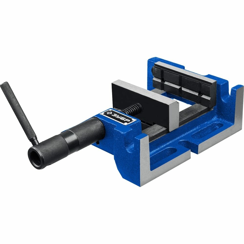 Трехсторонние станочные сверлильные тиски ЗУБР Профессионал 100 мм 32723, для закрепления деталей при выполнении