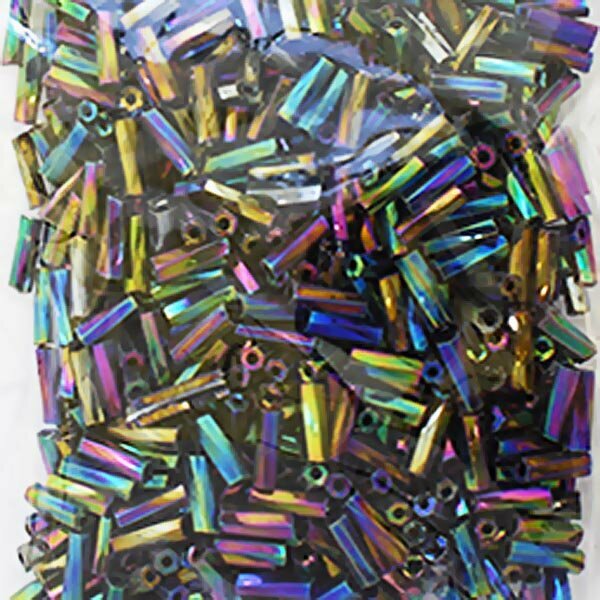 Бисер стеклярус крученый AST-409T жучки блестящий разноцветный 5 мм 20 г, цена за 1 уп.