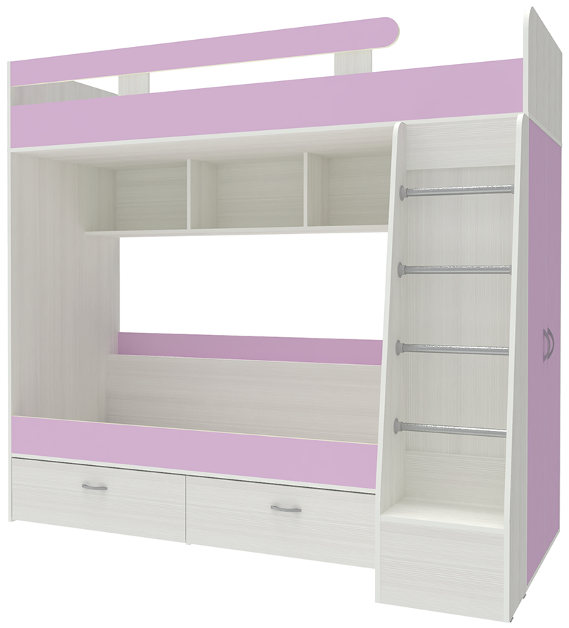 Двухъярусная кровать Юниор 6 Белое Дерево - Ирис