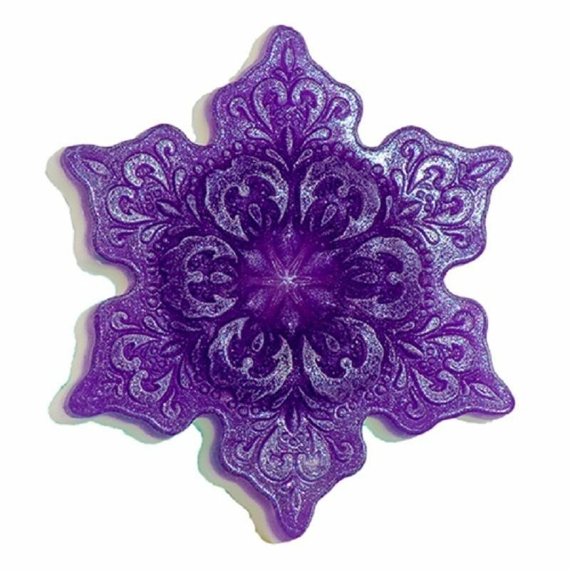 Силиконовая форма для мыла Снежинка №3, для свечей гипса 1шт 7*7*3 см