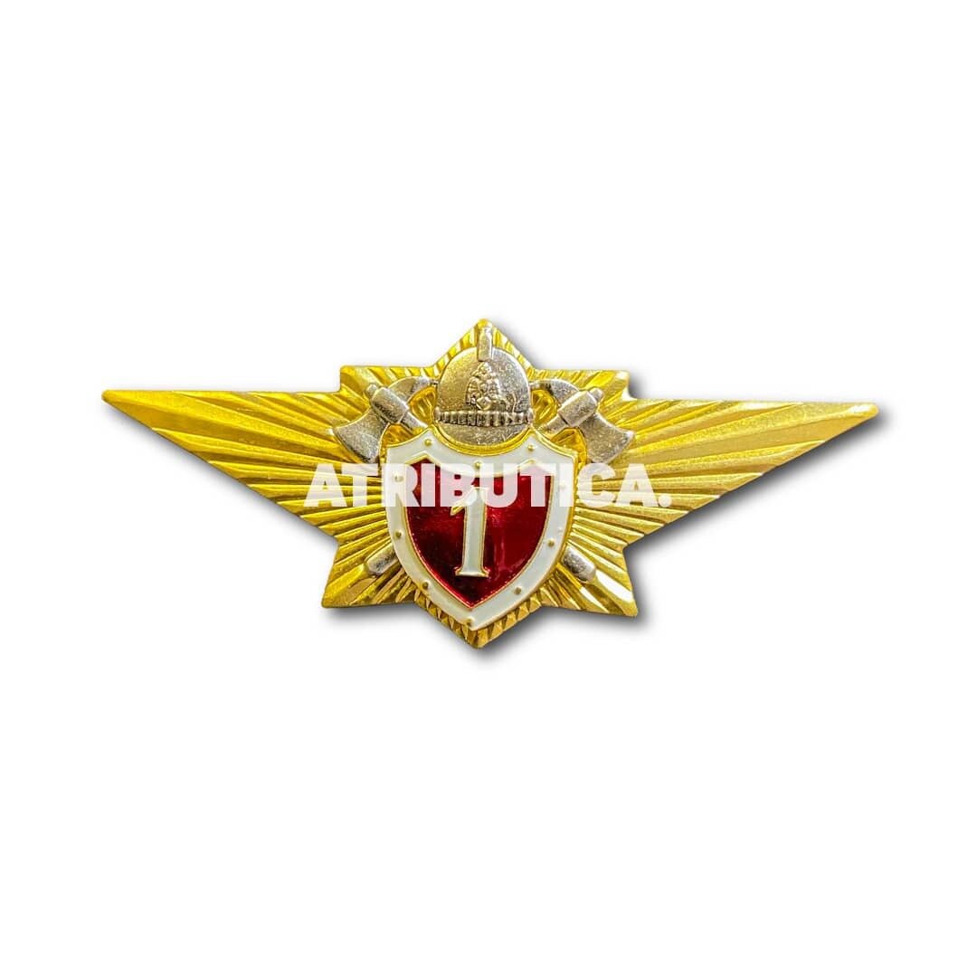 Знак Нагрудный Классность Офицерского Состава МЧС 1 Класс (Золотистый / Винтовая закрутка)