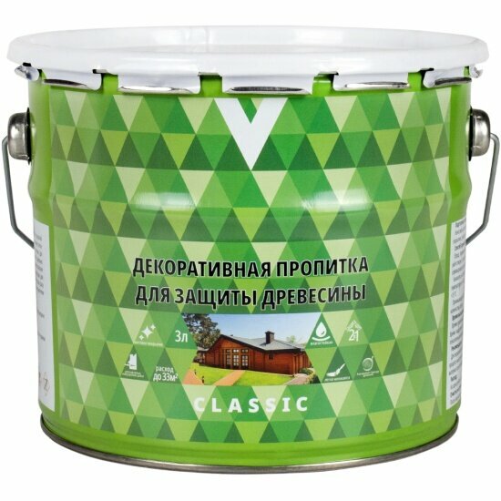Декоративная пропитка для дерева "v" V Classic, матовая, 10 л, тик