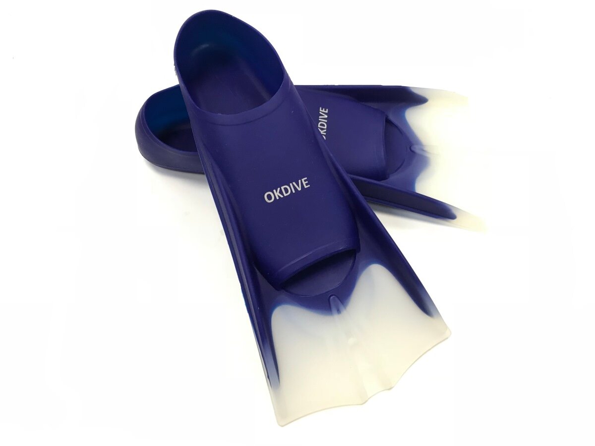 Ласты тренировочные 36-38, син./прозр, силикон