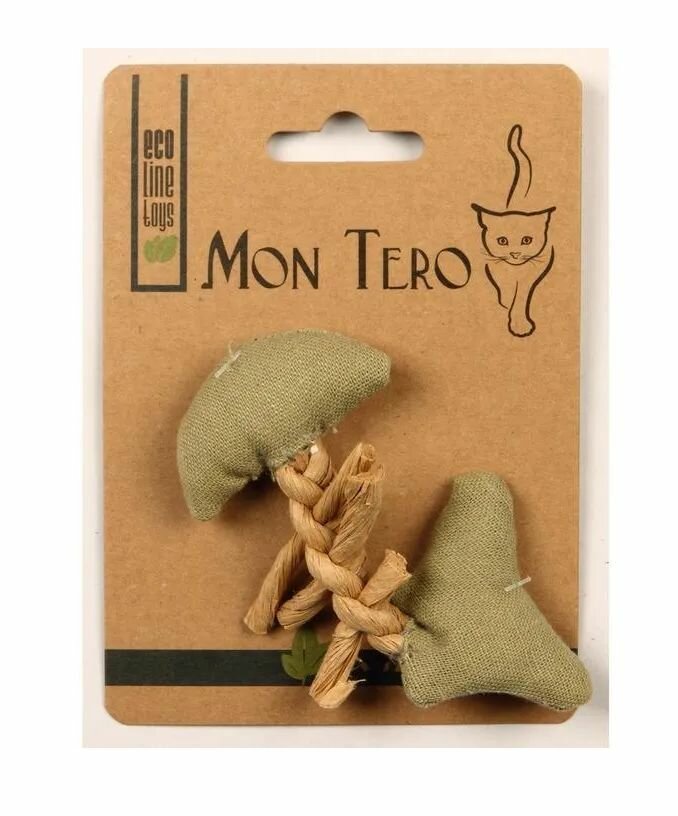 Mon Tero ЭКО игрушка Рыбья кость, 11 см, с кошачьей мятой, зеленая