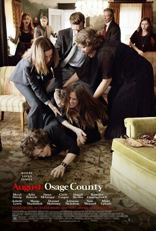 Плакат, постер Август (August Osage County), Джон Уэллс на бумаге, размер 21х30см